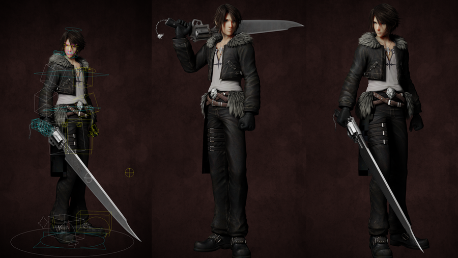 Open3DLab • Squall Leonheart Blender Rig [Final Fantasy VIII]