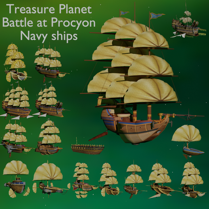 Open3DLab • Treasure planet: battle at procyon navy ship pack