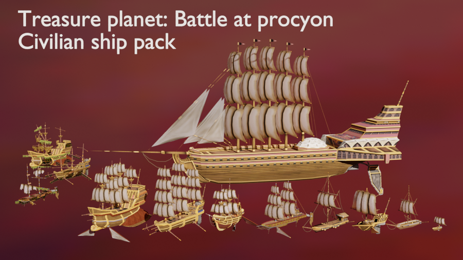 Open3DLab • Treasure planet: battle at procyon civilian ship pack