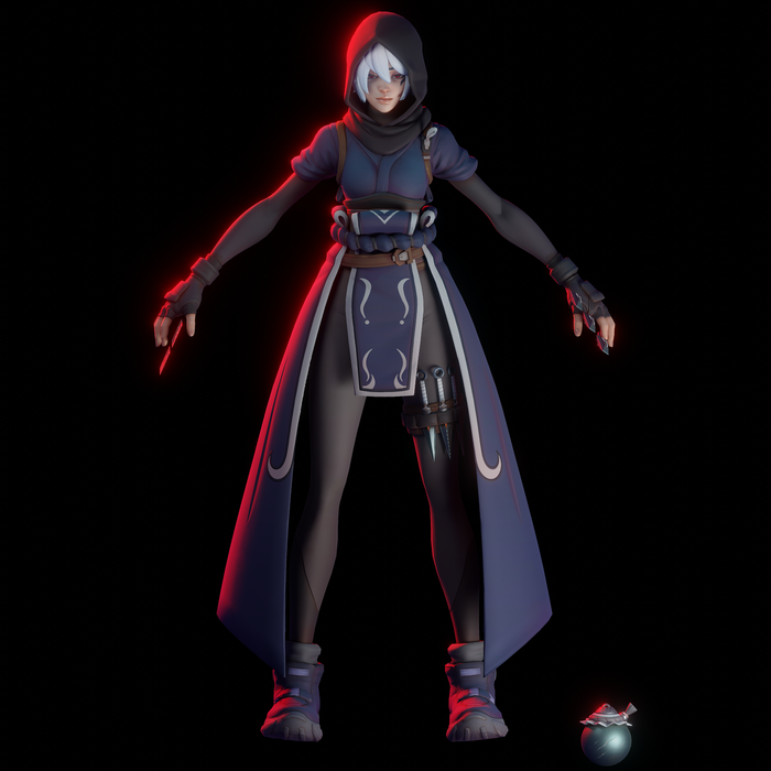 Open3DLab • Kiriko Rogue Skin (OverWatch 2) (Updated For Blender 4.0)