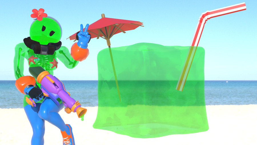 Open3DLab • Viscoast - Beach Viscous Deadlock skin BLENDER RELEASE